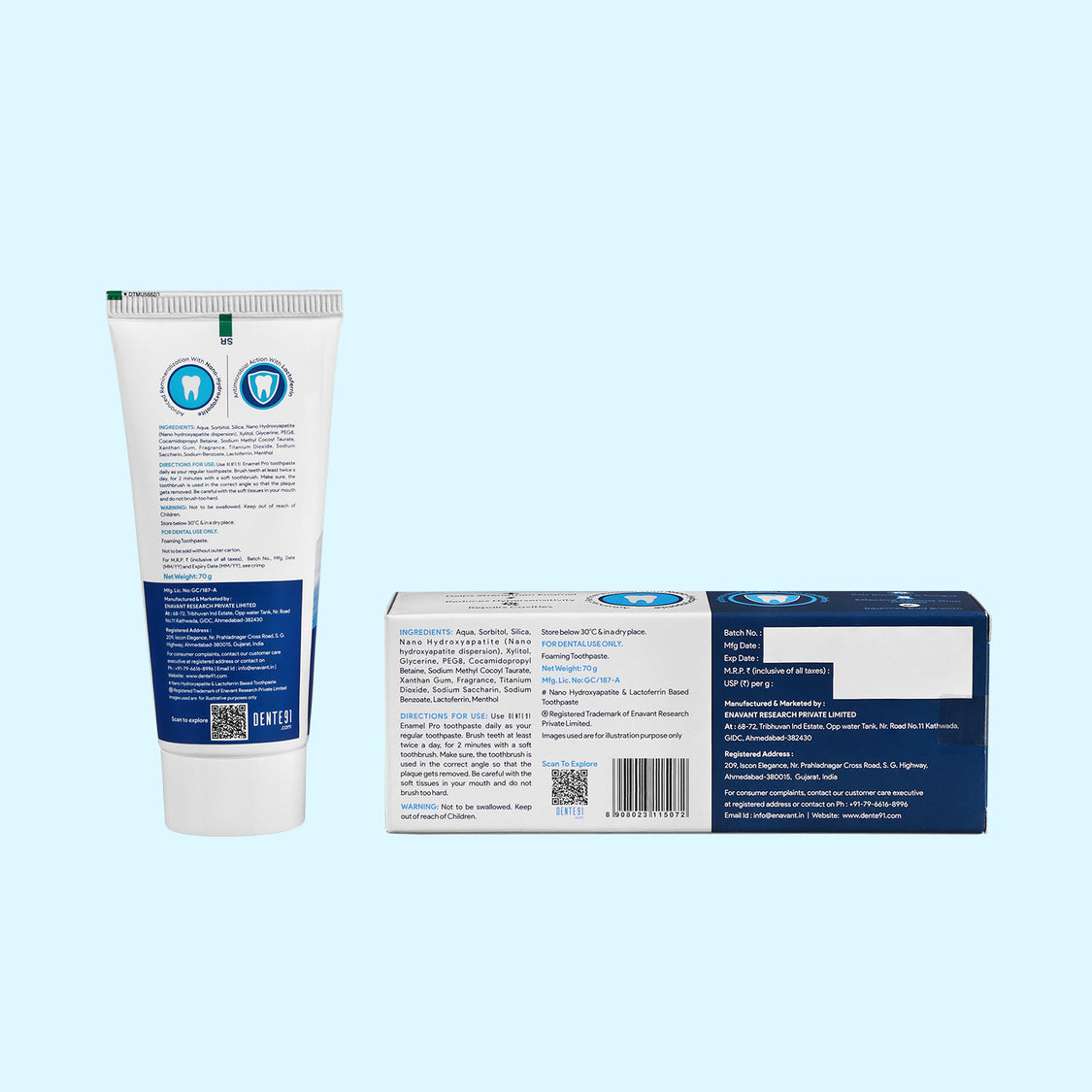 Buy Dente91 Enamel Pro Toothpaste | Fluoride-Free Enamel Repair