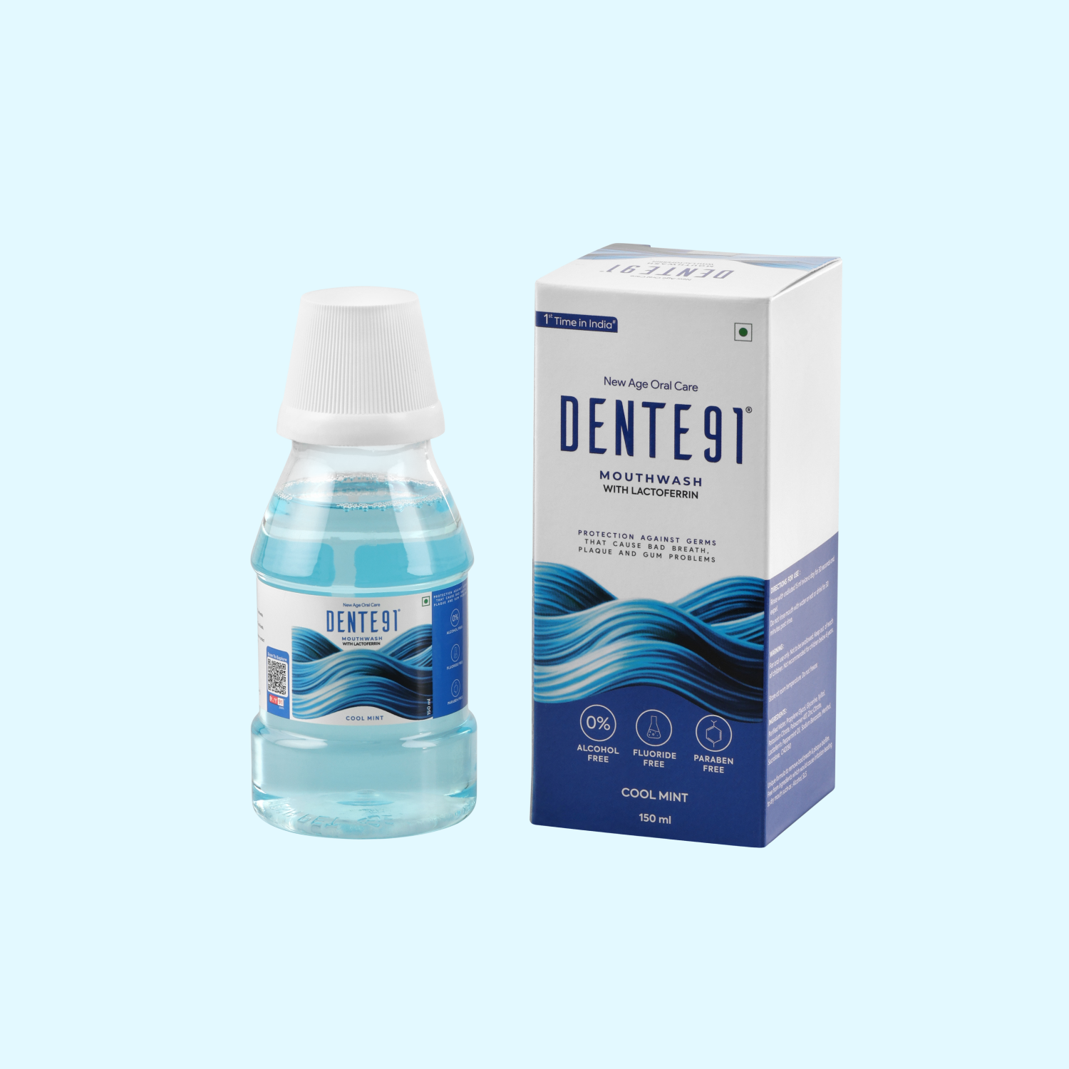 Buy Dente91 Cool Mint Mouthwash - No Alcohol & No Burning Sensation
